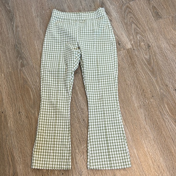 Bershka | Pants & Jumpsuits | Bershka Green Gingham Check Pants 4 ...